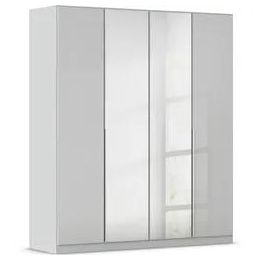 Drehtürenschrank Rauch "Kleiderschrank Kleiderschränke Schrank Garderobe AGORDO mit Glasfront" Schränke Gr. B/H/T: 181cm x 210cm x 54cm, 4 St., grau (seidengrau) durchdachte Innenausstattung, in 6 Breiten und 2 Höhen MADE IN GERMANY