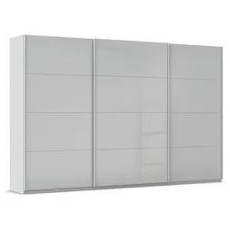 Schwebetürenschrank Rauch "Kleiderschrank Schrank Garderobe AGORDO mit Glasfront" Schränke Gr. B/H/T: 360cm x 229cm x 62cm, 3 St., grau (seidengrau/glas seidengrau) durchdachte Innenausstattung, in 4 Breiten und 2 Höhen MADE IN GERMANY