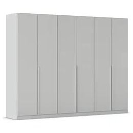 Drehtürenschrank Rauch "Kleiderschrank Schrank Garderobe AGORDO mit Dekor- oder Hochglanzfront" Schränke Gr. B/H/T: 271cm x 210cm x 54cm, 6 St., grau (seidengrau) durchdachte Innenausstattung, in 6 Breiten und 2 Höhen MADE IN GERMANY