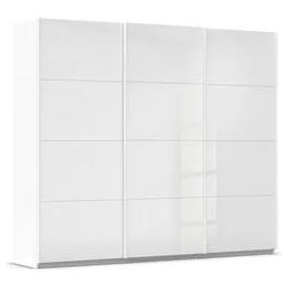 Schwebetürenschrank Rauch "Kleiderschrank Schrank Garderobe AGORDO mit Glasfront" Schränke Gr. B/H/T: 271cm x 229cm x 62cm, 3 St., weiß (alpinweiß/glas kristallweiß) durchdachte Innenausstattung, in 4 Breiten und 2 Höhen MADE IN GERMANY