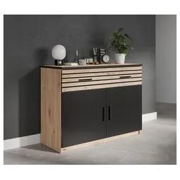 Forestdream Sideboard INOSIGN "VENERA Sideboard" Sideboards Gr. B/H/T: 102,4cm x 82,2cm x 40,4cm, Schubladen mit Soft-Close-Funktion-Türen Schließmechanismus, Soft-Close-System, kann optional bestellt werden.,, schwarz (schwarz/dekor artisan eiche) Kommode, Breite 102 cm