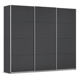 Schwebetürenschrank Rauch "Kleiderschrank Schrank Garderobe AGORDO mit Dekor- oder Hochglanzfront" Schränke Gr. B/H/T: 271cm x 229cm x 62cm, 3 St., grau (graumetallic) durchdachte Innenausstattung, in 4 Breiten und 2 Höhen MADE IN GERMANY