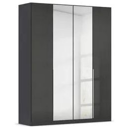 Drehtürenschrank Rauch "Kleiderschrank Schrank Garderobe AGORDO mit Dekor- oder Hochglanzfront" Schränke Gr. B/H/T: 181 cm x 229 cm x 54 cm, 4 St., grau (graumetallic, effektgrau hochglanz) durchdachte Innenausstattung, in 6 Breiten und 2 Höhen MADE IN GERMANY