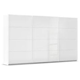 Schwebetürenschrank Rauch "Kleiderschrank Schrank Garderobe AGORDO mit Glasfront" Schränke Gr. B/H/T: 360cm x 210cm x 62cm, 3 St., weiß (alpinweiß/glas kristallweiß) durchdachte Innenausstattung, in 4 Breiten und 2 Höhen MADE IN GERMANY