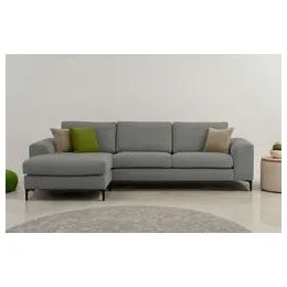 Ecksofa Inosign "Henry" Sofas Gr. B/H/T: 294cm x 84cm x 160cm, Struktur-Chenille, Recamiere links, grau mit Metallbeinen, in modernem Design