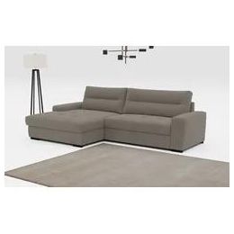 Ecksofa COTTA "Cappa L-Form" Sofas Gr. B/H/T: 295cm x 93cm x 163cm, Struktur fein, Recamiere links, ohne Bettkasten und ohne Bettfunktion, grau