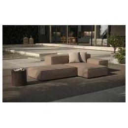 Big-Sofa DESIGNWERK "Puzzle, Designsofa für Indoor und Outdoor, bequem, modular" Sofas Gr. B/H/T: 270cm x 64cm x 180cm, Flachgewebe, Outdoor-geeignet, wasserabweisend, grau (elephant) wasserabweisend und strapazierfähig