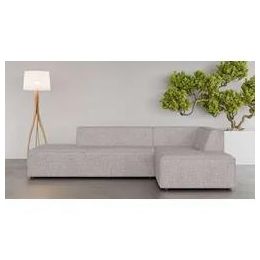 Ecksofa Inosign "Ecksofa Cavan mit Ottomane links oder rechts bestellbar", grau (hellgrau), B:270cm H:72cm T:180cm, 100% Polyester, Sofas, L-Form mit Wellenunterfederung, Maße B/T/H: 270/180/72 cm