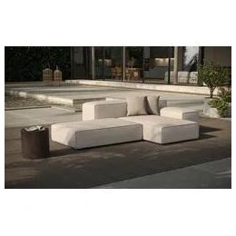 Big-Sofa DESIGNWERK "Puzzle, Designsofa für Indoor und Outdoor, bequem, modular" Sofas Gr. B/H/T: 270cm x 64cm x 180cm, Flachgewebe, Outdoor-geeignet, wasserabweisend, beige (dune) wasserabweisend und strapazierfähig