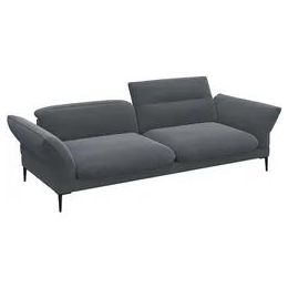 3-Sitzer FLEXLUX "Salino, Funktionssofa, Relaxsofa" Sofas Gr. B/H/T: 248cm x 88cm x 105cm, Struktur, grau (thunder grey) Sofa mit Arm- und Kopfteil-Verstellungen, Kaltschaum & Stahl-Wellen