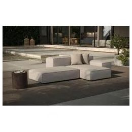 Big-Sofa DESIGNWERK "Puzzle, Designsofa für Indoor und Outdoor, bequem, modular" Sofas Gr. B/H/T: 270cm x 64cm x 180cm, Flachgewebe, Outdoor-geeignet, wasserabweisend, grau (smoke) wasserabweisend und strapazierfähig