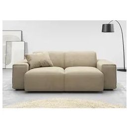 2-Sitzer Andas "Glimminge auch in Breitcord + Feincord Easy care-Bezug" Sofas Gr. B/H/T: 194cm x 71cm x 101cm, Feincord, beige (sand) besondere Kedernähte,, Zierkissen