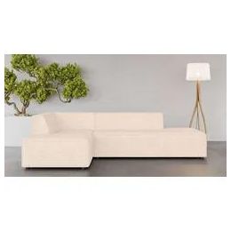 Ecksofa Inosign "Ecksofa Cavan mit Ottomane links oder rechts bestellbar", beige (hellbeige), B:270cm H:72cm T:180cm, 100% Polyester, Sofas, L-Form mit Wellenunterfederung, Maße B/T/H: 270/180/72 cm