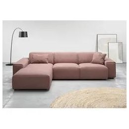 Ecksofa Andas "Glimminge auch in Breitcord, Feincord, Bouclé + Easy care-Bezug" Sofas Gr. B/H/T: 294cm x 71cm x 191cm, Feincord, Recamiere links, rosa (rosé) L-Form, Breite 294, Zierkissen