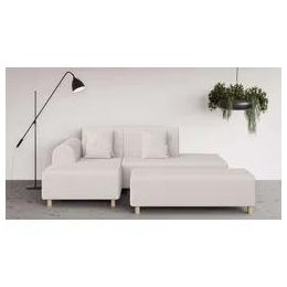 Ecksofa Inosign "Suyala" Sofas Gr. B/H/T: 258cm x 85cm x 168cm, Boucle, Recamiere links, mit Hocker, beige L-Form mit Hocker