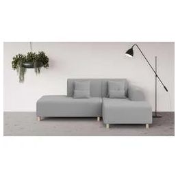 Ecksofa Inosign "Suyala" Sofas Gr. B/H/T: 258cm x 85cm x 168cm, Struktur, Recamiere rechts, ohne Hocker, grau L-Form mit Hocker