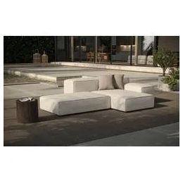 Big-Sofa DESIGNWERK "Puzzle, Designsofa für Indoor und Outdoor, bequem, modular" Sofas Gr. B/H/T: 270cm x 64cm x 180cm, Flachgewebe, Outdoor-geeignet, wasserabweisend, bunt (oyster) wasserabweisend und strapazierfähig