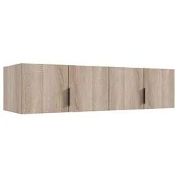 Schrankaufsatz wimex "Modena", braun (eiche sägerau nachbildung), B:160cm H:40cm T:54cm, Spanplatte, Möbelaufsätze, Aufsatzschrank