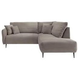 Ecksofa Inosign "Vanilla L-Form" Sofas Gr. B/T: 255cm x 190cm, Cord, Armlehne links-Ottomane rechts, Ottomane rechts-Bezugsfarbe grau-braun, braun Armlehnenfunktion