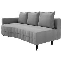 Loungesofa exxpo - SOFA FASHION Sofas Gr. B/H/T: 212cm x 93cm x 114cm, Webvelours, Armlehne links, grau Lounge-Sofa Schlafsofa mit Bettfunktion und Bettkasten, komfortabler Federkern