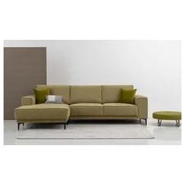 Ecksofa Places of Style "Oland" Sofas Gr. B/H/T: 280cm x 85cm x 152cm, Chenille, Recamiere links, grün (olive) 280 cm, im zeitlosem Design und hochwertiger Verabeitung