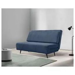 Schlafsofa Andas "Linnea in Cord und Feinstruktur" Sofas Gr. B/H/T: 140cm x 87cm x 94cm, Cord, blau Daybed mit aufklappbarer Liegefläche