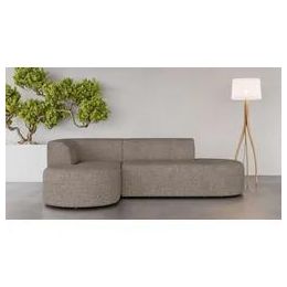 Ecksofa Andas "Ecksofa Tvinne mit Ottomane links oder rechts bestellbar" Sofas Gr. B/H/T: 260cm x 73cm x 170cm, Boucle, Ottomane links, grau (taupe) L-Form, mit Wellenunterfederung, BxTxH 260x170x73 cm