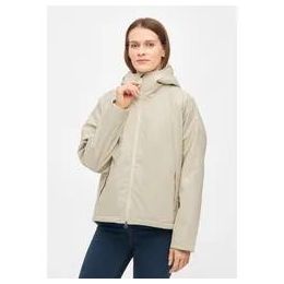 Regen- und Matschjacke Derbe "Peutholm Leo" Gr. 44, beige (fog, leo) Damen Jacken Wasserabweisend, winddicht, gefüttert, Kapuze