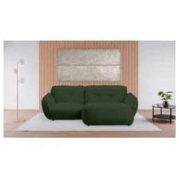 Ecksofa BETYPE "Be Fluffy" Sofas Gr. B/H/T: 269cm x 87cm x 184cm, Chenille, Recamiere rechts, grün (dark green) Softes Sitzgefühl, moderne Kedernaht, hochwertiger Bezug