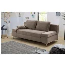 Jockenhöfer Schlafsofa JOCKENHÖFER GRUPPE "Jano" Sofas Gr. B/T: 202cm x 103cm, Cord, grau (taupe) klassisches Schlafsofa mit individuell, verstellbaren Armlehnen