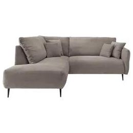 Ecksofa Inosign "Vanilla L-Form" Sofas Gr. B/T: 255cm x 190cm, Cord, Armlehne rechts-Ottomane links, Ottomane links-Bezugsfarbe grau-braun, braun Armlehnenfunktion