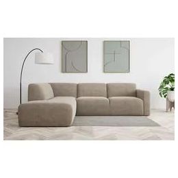 Ecksofa Andas "Tvinnum" Sofas Gr. B/H/T: 255cm x 75cm x 210cm, Chenille, Ottomane links, beige (liver) Breite 255 cm, L-Form, Struktur weich, Chenille, mit Komfortschaum