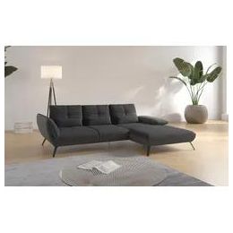 Ecksofa Places of Style "Mikado L-Form", grau (dunkelgrau), B:276cm H:88cm T:183cm, 100% Polyester, Sofas, inkl. Sitztiefenverstellung und Armteilverstellung