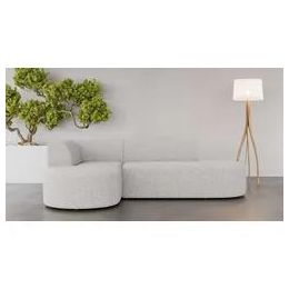 Ecksofa Andas "Ecksofa Tvinne mit Ottomane links oder rechts bestellbar" Sofas Gr. B/H/T: 260cm x 73cm x 170cm, Velours, Ottomane links, grau (hellgrau) L-Form, mit Wellenunterfederung, BxTxH 260x170x73 cm