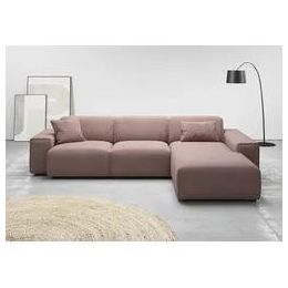 Ecksofa Andas "Glimminge auch in Breitcord, Feincord, Bouclé + Easy care-Bezug" Sofas Gr. B/H/T: 294cm x 71cm x 191cm, Feincord, Recamiere rechts, rosa (rosé) L-Form, Breite 294, Zierkissen