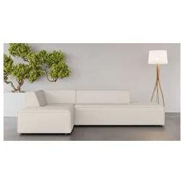 Ecksofa Inosign "Ecksofa Cavan mit Ottomane links oder rechts bestellbar", beige (creme), B:270cm H:72cm T:180cm, 100% Polyester, Sofas, L-Form mit Wellenunterfederung, Maße B/T/H: 270/180/72 cm