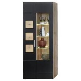 Vitrine Innostyle "Sonate", schwarz, B:80cm H:208cm T:37cm, FSC-zertifizierter Holzwerkstoff, Schränke, Elemente sind flexibel kombinierbar und passen in jeden Wohnbereich.