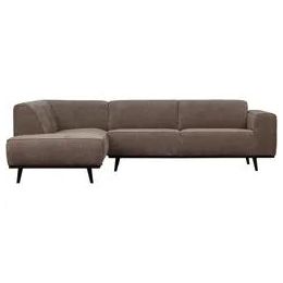 Ecksofa Woood "Statement Eckcouch" Sofas Gr. B/H/T: 274cm x 77cm x 210cm, Strukturstoff, links, grau (taupe) H 77 cm x B 274 T 210