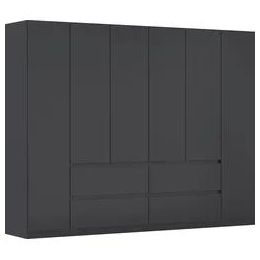 Drehtürenschrank Rauch "Kleiderschrank Schrank Garderobe Garderobenschrank MAINZ" Schränke Gr. B/H/T: 271cm x 210cm x 54cm, 6 St., grau (graumetallic) grifflose Front, Außentüren mit Push-to-Open Funktion MADE IN GERMANY