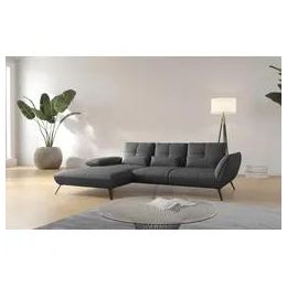 Ecksofa Places of Style "Mikado L-Form", grau (dunkelgrau), B:276cm H:88cm T:183cm, 95% Polyester 5% Polyamid, Sofas, inkl. Sitztiefenverstellung und Armteilverstellung