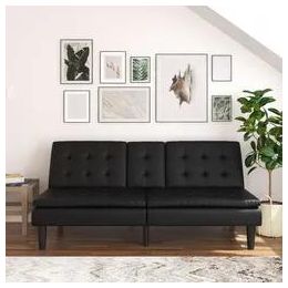 Schlafsofa DOREL HOME "MAINE, Kinosofa mit Relax- und Bettfunktion" Sofas Gr. B/H/T: 190cm x 81cm x 90cm, Kunstleder, schwarz mit 2 Getränkehaltern