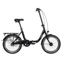 Faltrad Hawk BIKES "FOLDER 3.0" Fahrräder Gr. 40cm, 20 Zoll (50,80cm) hinten: 20 Zoll (50,80cm), schwarz (schwarz + schwarz)