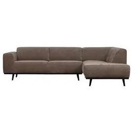 Ecksofa Woood "Statement Eckcouch" Sofas Gr. B/H/T: 274cm x 77cm x 210cm, Strukturstoff, rechts, grau (taupe) H 77 cm x B 274 T 210