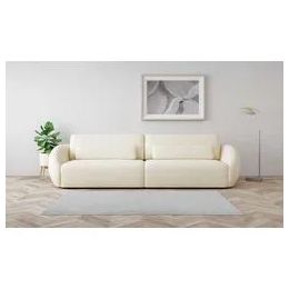 Big-Sofa Places of Style "Covile" Sofas Gr. B/H/T: 306cm x 80cm x 110cm, Struktur Chenille, beige (cream) Breite 306 cm, 2 Zierkissen inklusive, Chenille