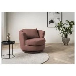 Drehsessel LEONIQUE "MAISIE, Lese-Sessel, Love Seat" Sessel Gr. Webvelours, B/H/T: 95cm x 77cm x 95cm, rosa (altrosa) trendige Stoffe MEGA CORD und Web-Velours, 360 Grad drehbar