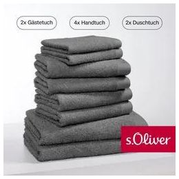 Handtuch Set s.Oliver "s. Oliver, besonders weich und saugfähig" Handtücher (Packung) Gr. 8 St., grau 2 Gästetücher 30x50, 4 Handtücher 50x100, Duschtücher 70x140