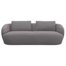 3-Sitzer FLEXLUX "Torino, rund, Couch, Dreisitzer" Sofas Gr. B/H/T: 217cm x 85cm x 102cm, Chenille-Struktur, braun (latte) Modernes, organisches Sofa-Design, Kaltschaum, Wellenunterfederung