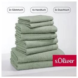 Handtuch Set s.Oliver "s. Oliver, besonders weich und saugfähig" Handtücher (Packung) Gr. 8 St., grün (hellgrün) 2 Gästetücher 30x50, 4 Handtücher 50x100, Duschtücher 70x140