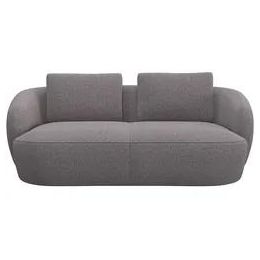 2,5-Sitzer FLEXLUX "Torino, rund, Couch, Loveseat", braun (latte), B:186cm H:85cm T:102cm, 100% Polyester, Sofas, Modernes, organisches Sofa-Design, Kaltschaum, Wellenunterfederung