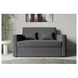 Schlafsofa Inosign "Ravena, Breite 146 cm, mit Bettfunktion" Sofas Gr. B/H/T: 146cm x 86cm x 94cm, Cord, grau (dark grey) kompaktes 2-Sitzer Sofa, Webstoff, Cord